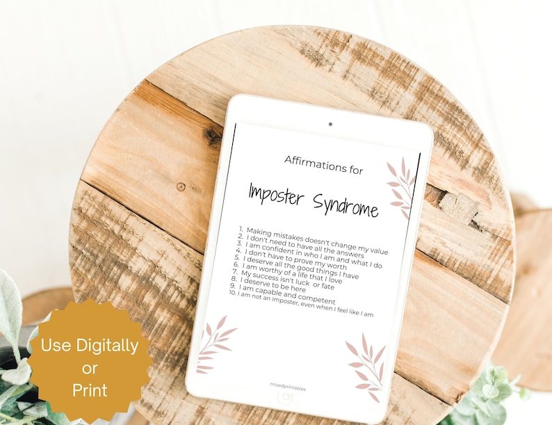 Imposter Syndrome Cycle Worksheets, Therapy Office Decor, Therapy ...