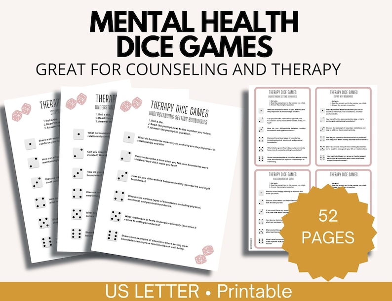 Therapy Dice Games Printable | SEL Conversation Prompts for Kids ...