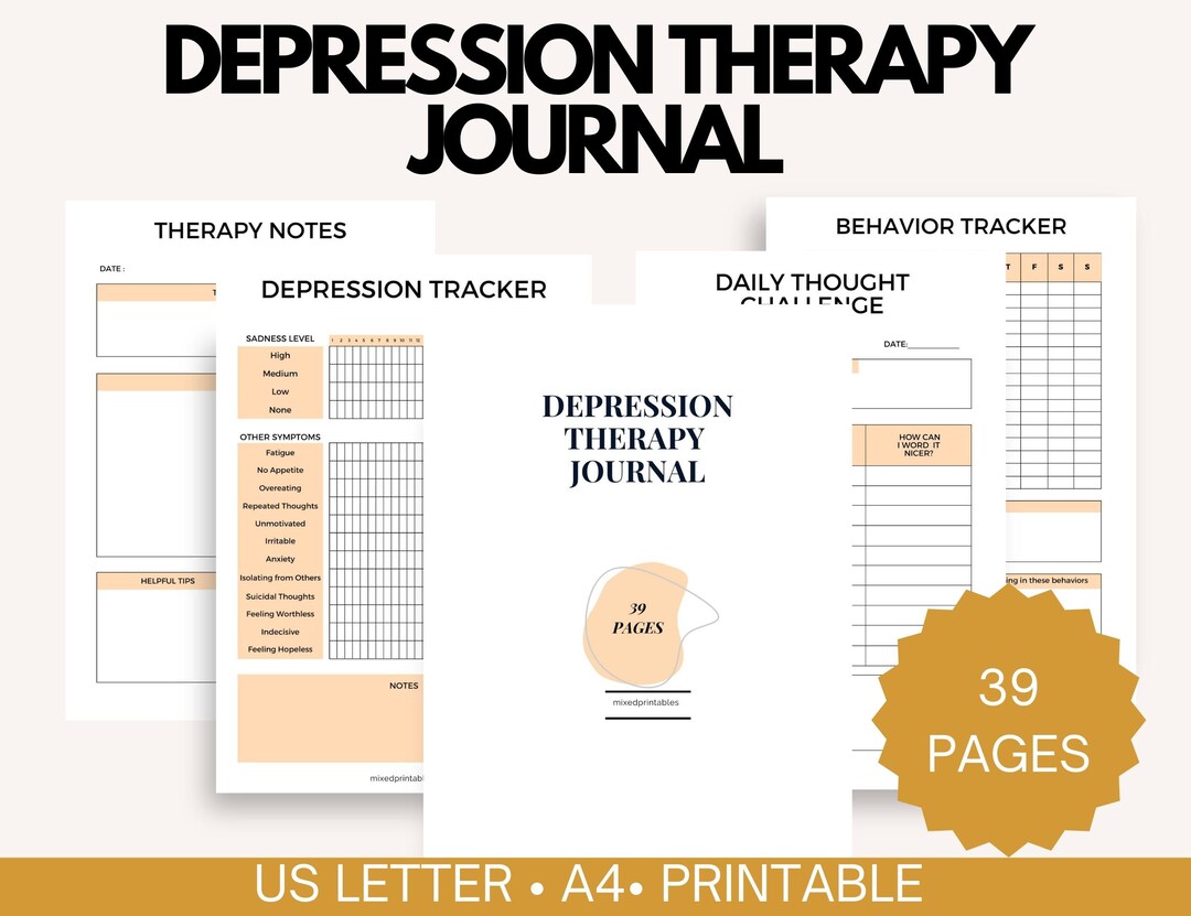 Anxiety and Depression Workbook Digital Download Journal Printable for ...