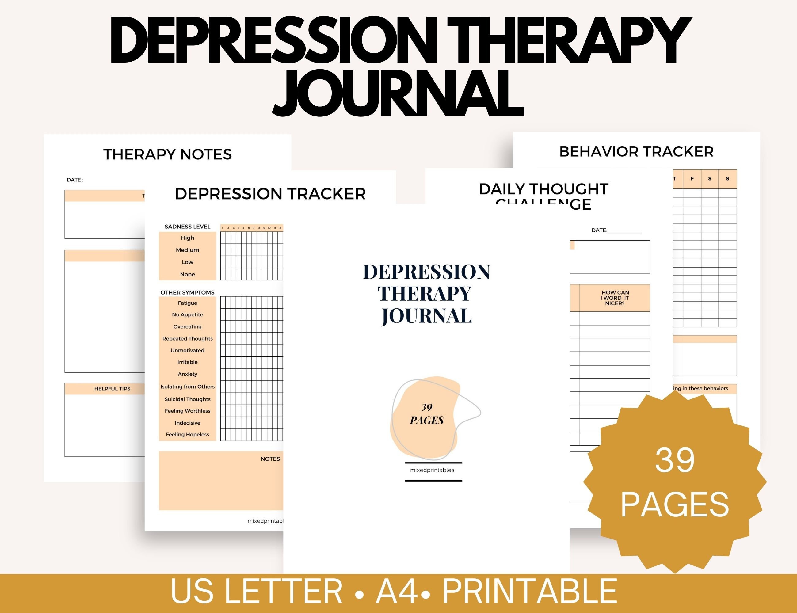 Anxiety and Depression Workbook Digital Download Journal Printable for ...