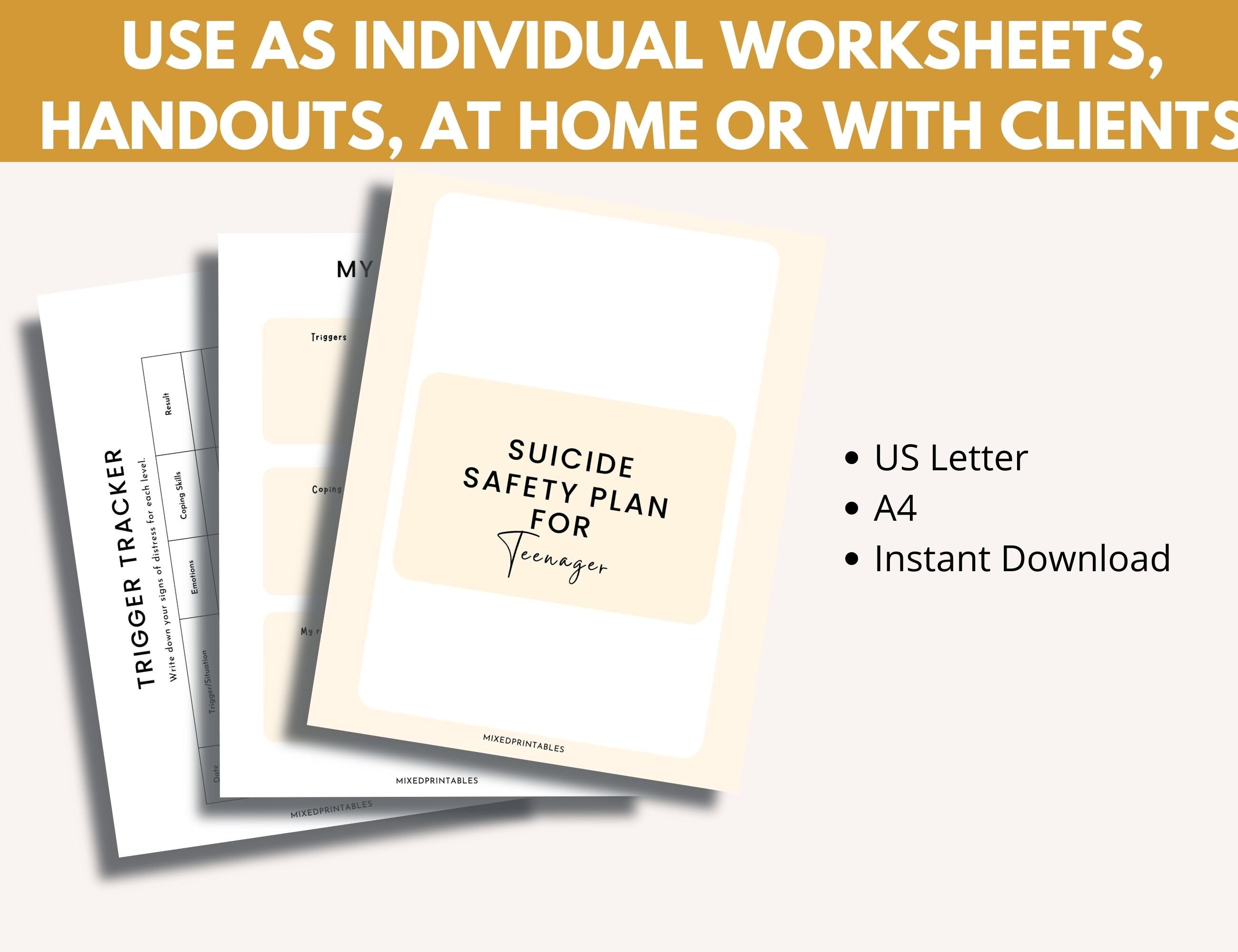 Crisis Safety Plan Counseling Worksheets PTSD Trauma - Etsy