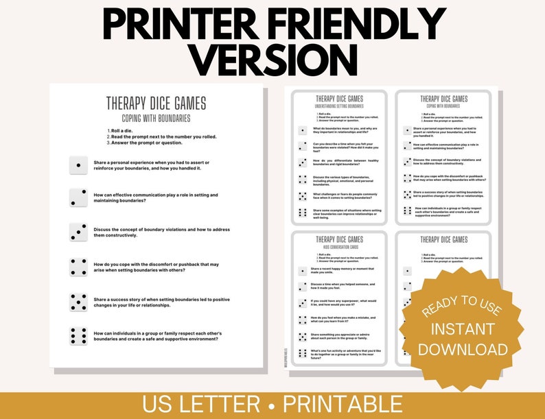 Therapy Dice Games: SEL Prompts for Kids & Teens (printable) - Etsy