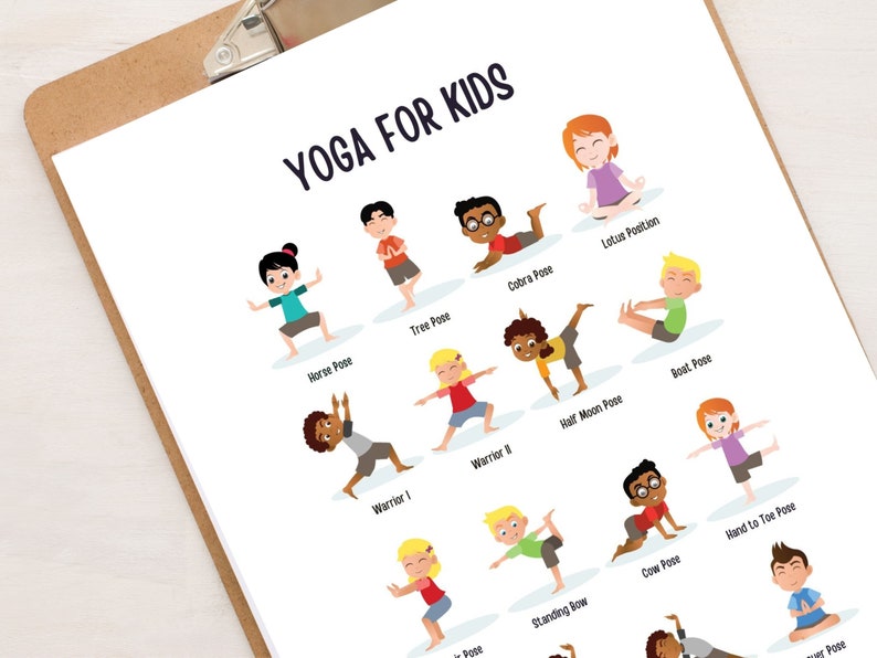 Yoga Poses Poster for Kids Montessori Toddler Routine Playroom - Etsy UK