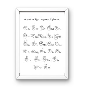 ASL Alphabet Poster, American Sign Language Poster, Printable ASL ...