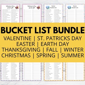 BUCKET LIST BUNDLE, Bucket List Printable, Custom Bucket List, Editable ...