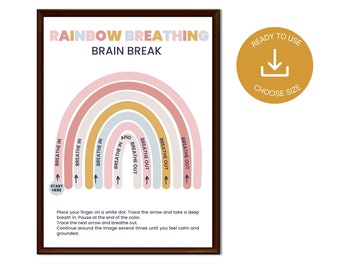 RAINBOW Deep Breathing Grounding Calm Down Strategies - Etsy UK