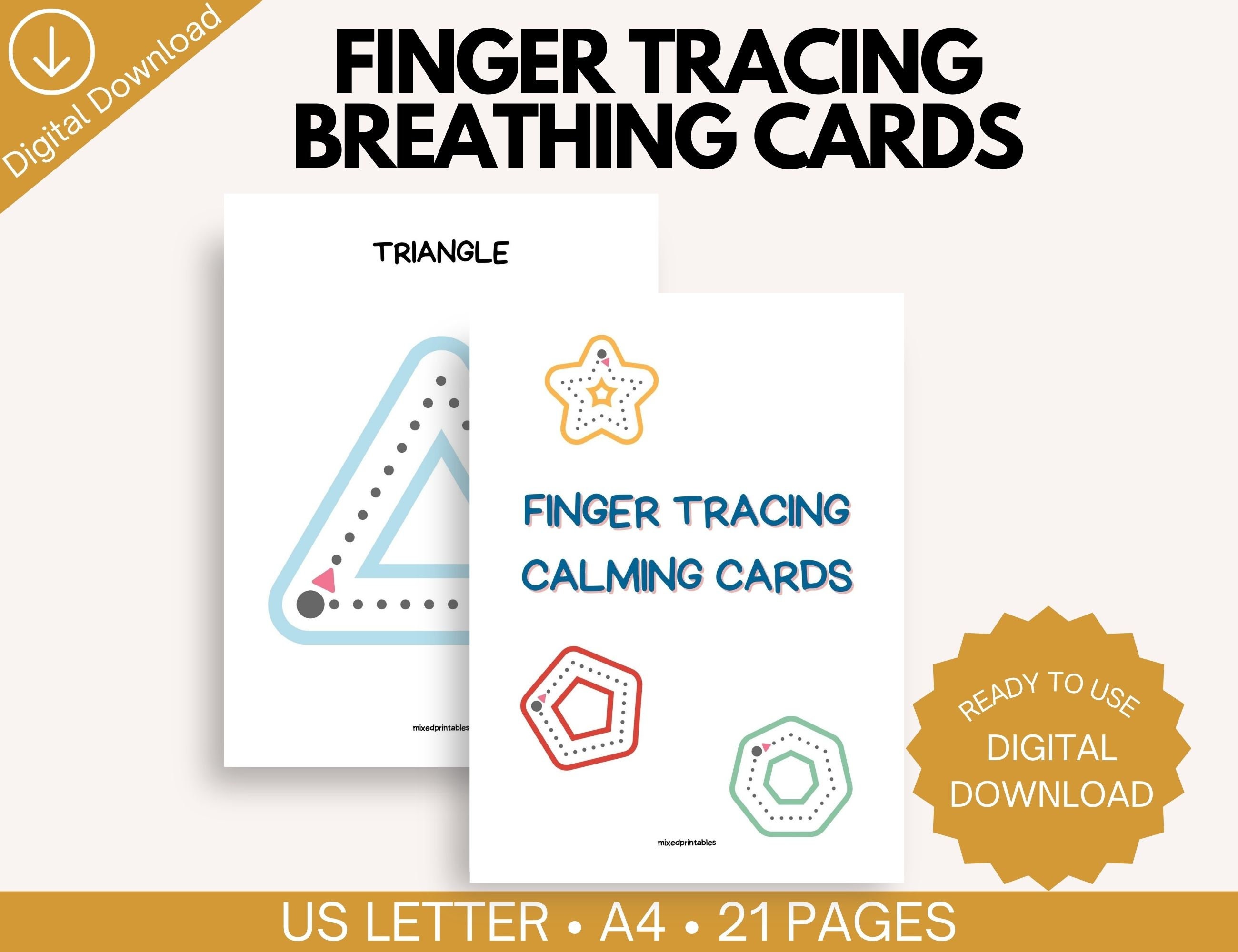 Finger-tracing Mindfulness Breathing Cards for Kids Calming - Etsy