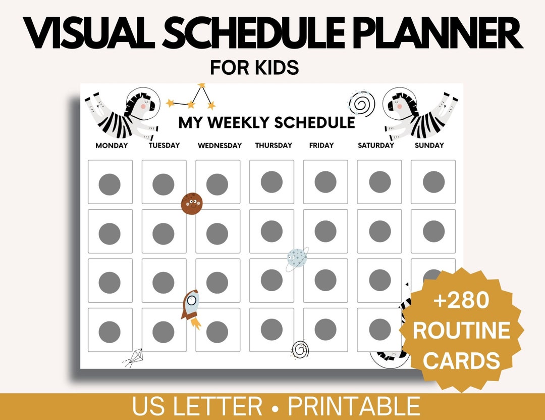 Weekly Routine Cards and Charts for Kids Visual Calendar - Etsy
