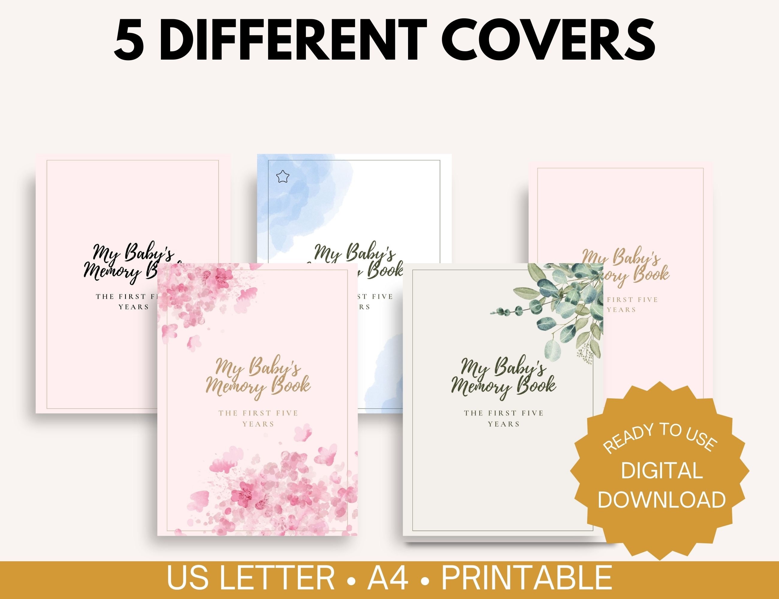 Baby Milestone Memory Book Template, Baby First Year Scrapbook ...