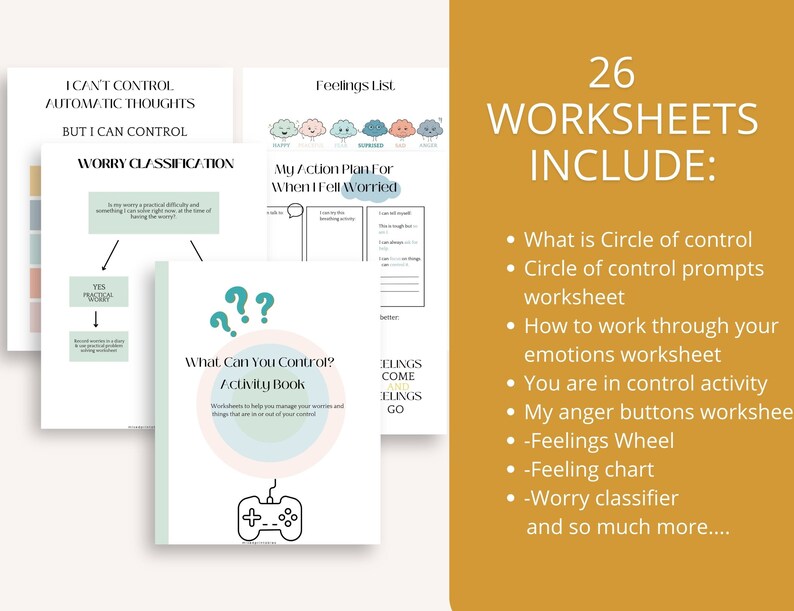 The Circle of Control and Influence Worksheets and Psychoeducation Tool ...