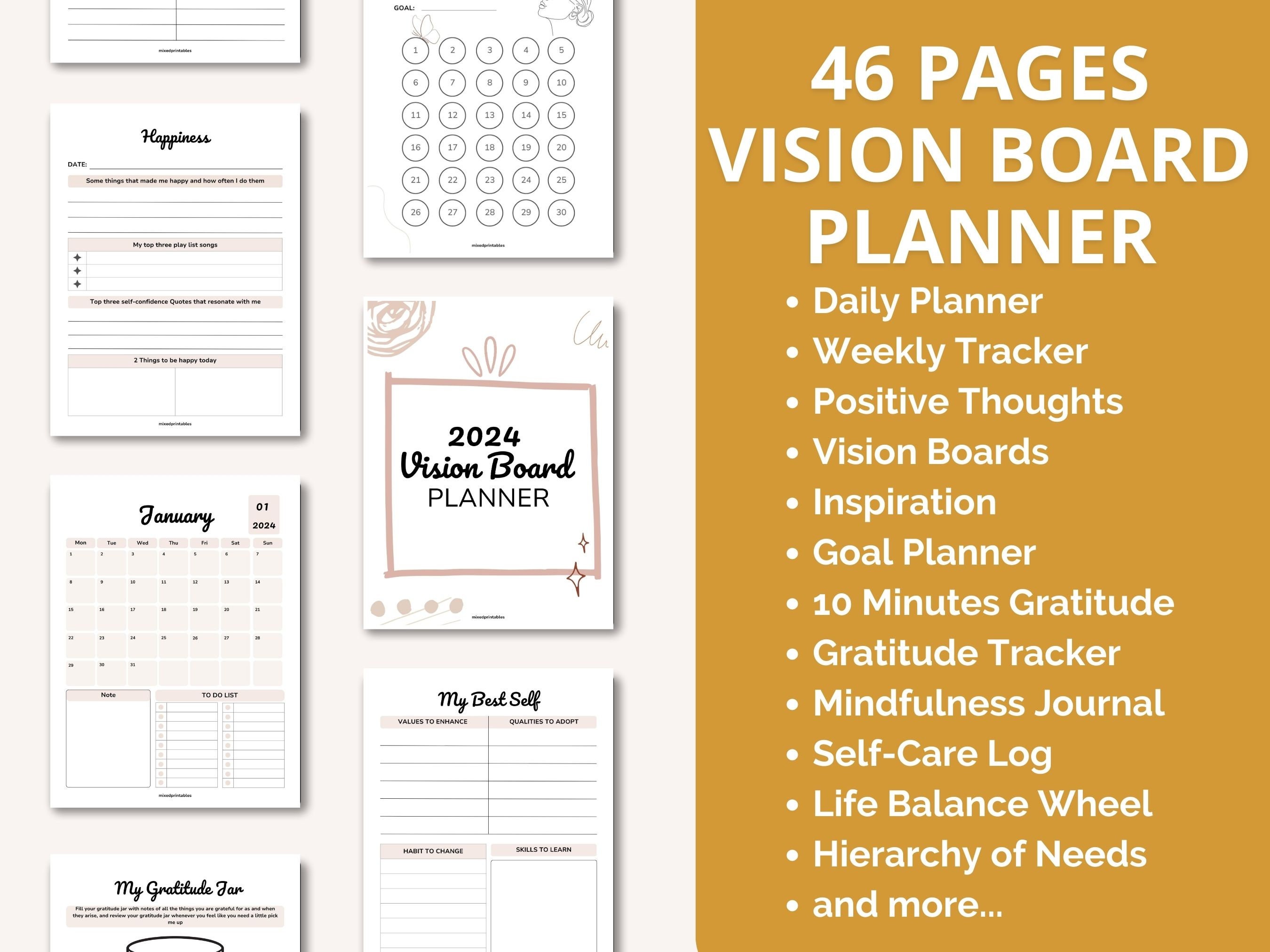 2024 Vision Board Planner Vision Board Journal 2024 Vision - Etsy