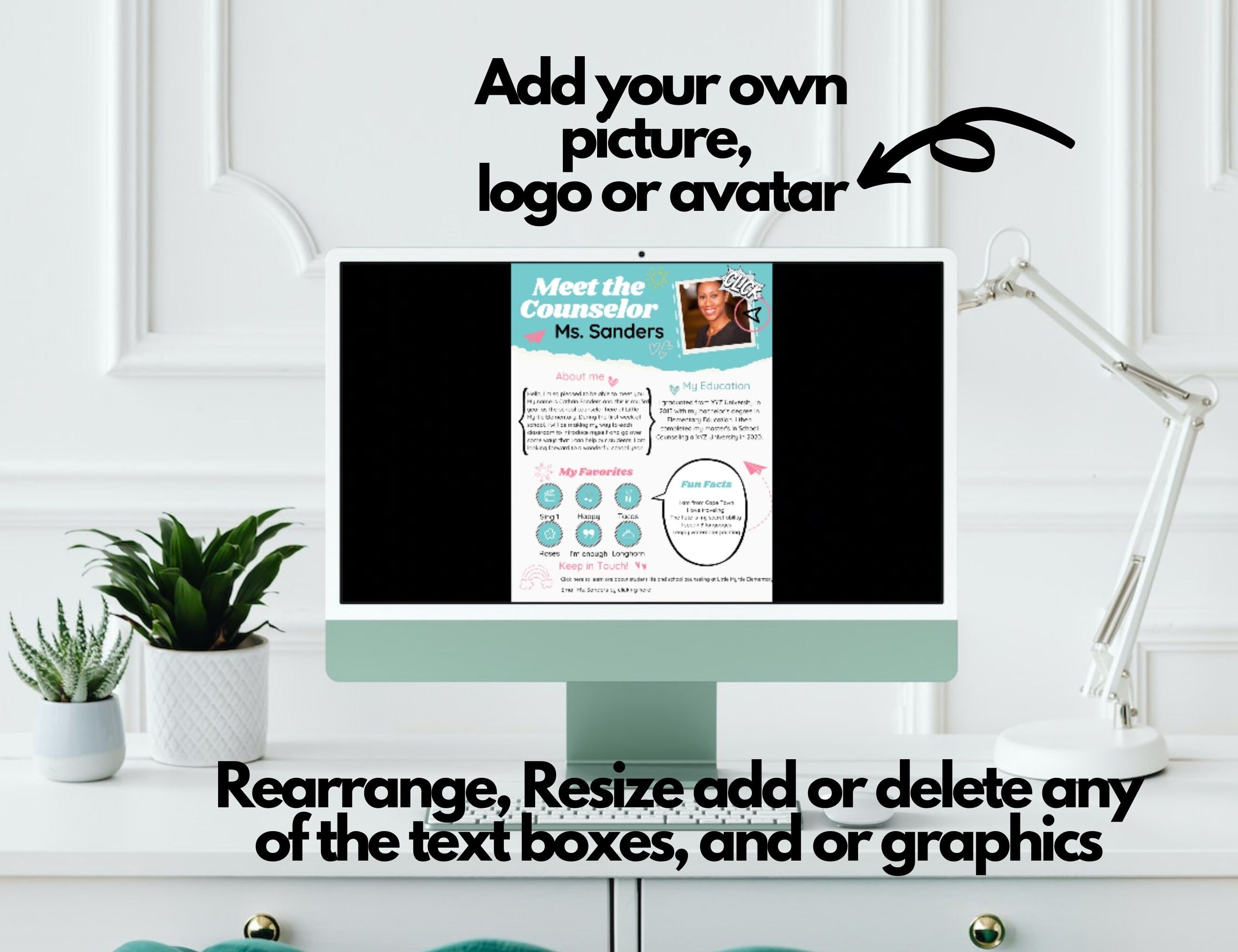 Editable Meet the Counselor Template | Canva School Counseling Resource ...