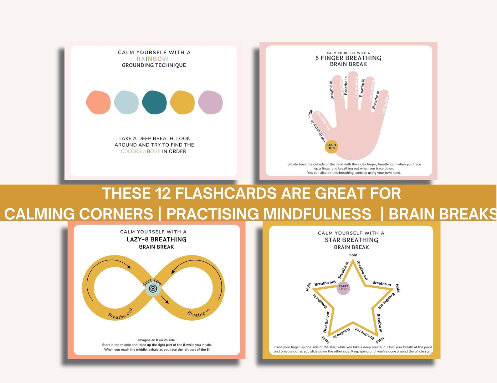 Mindfulness Breathing Exercises Activities for Kids Breathing - Etsy