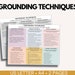 Grounding Techniques Cheat Sheet: Anxiety Coping Skills Cards (digital ...