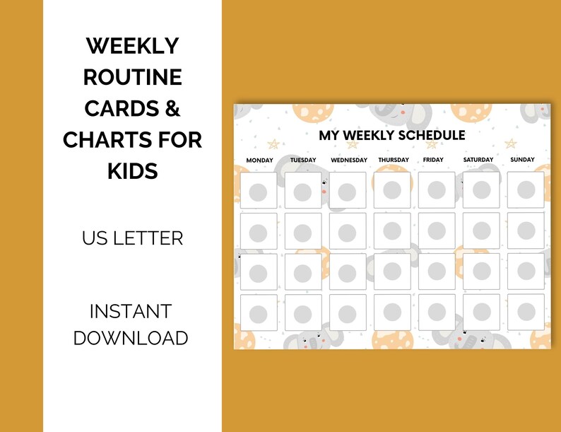 Printable Daily Routine Cards for Kids Toddler Visual Schedule and ...