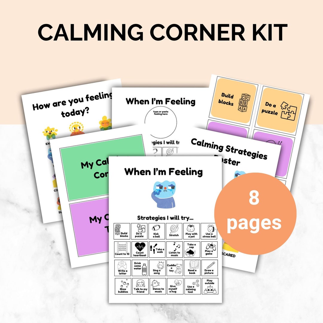 Calming Corner Kit for Kids Mindfulness Activities Printable Emotional ...