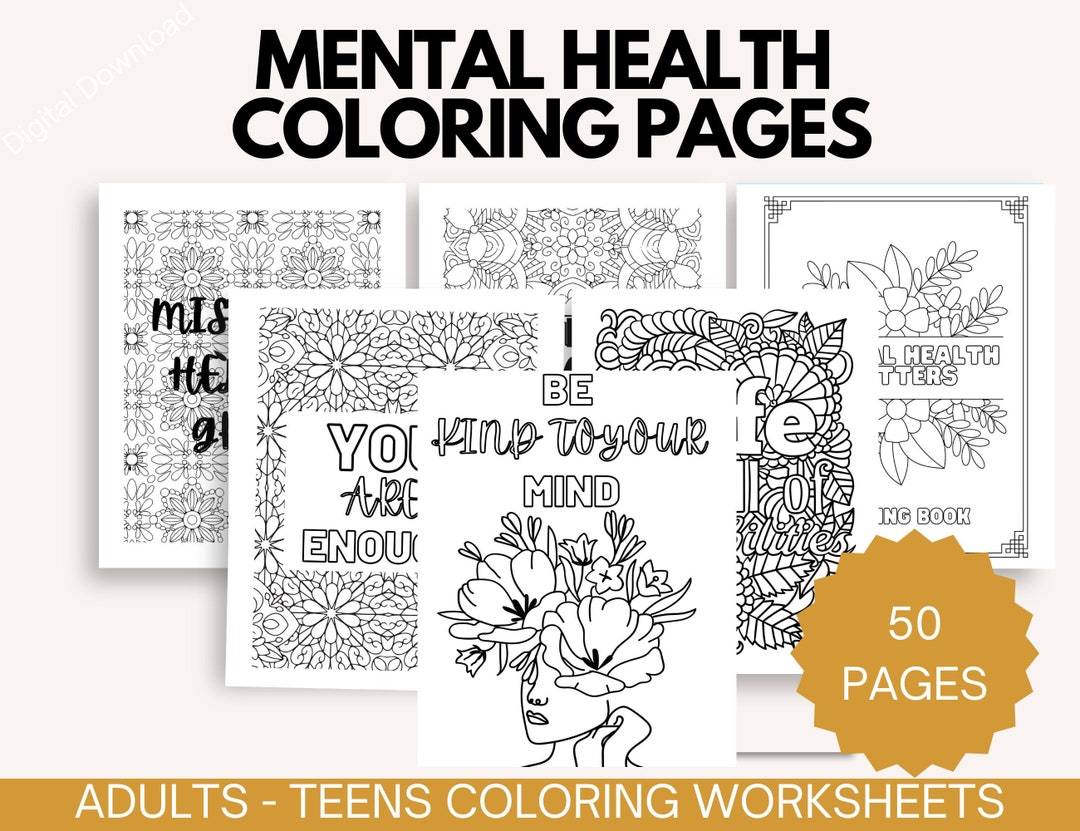50 Adult Coloring Pages for Mental Health and Relaxation - Printable ...