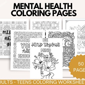 50 Adult Coloring Pages for Mental Health and Relaxation - Printable ...