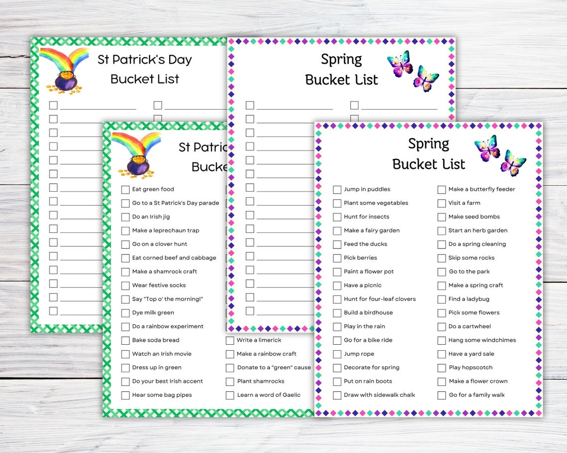 BUCKET LIST BUNDLE, Bucket List Printable, Custom Bucket List, Editable ...