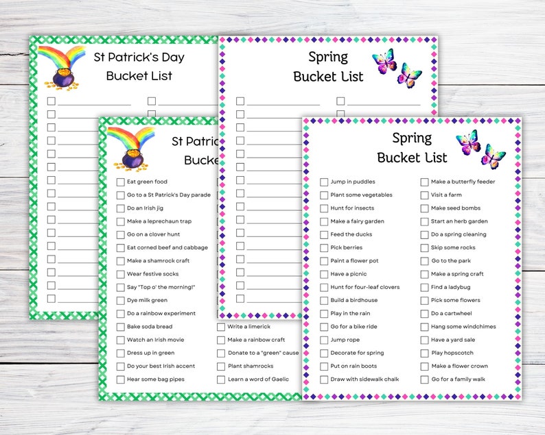 BUCKET LIST BUNDLE, Bucket List Printable, Custom Bucket List, Editable ...