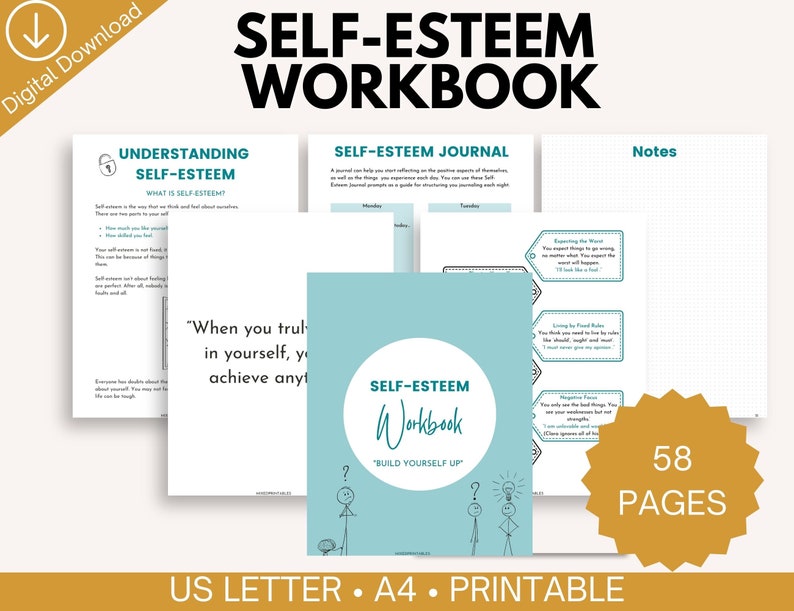 Therapy Worksheets Bundle for Teens Anxiety Self Confidence Workbook ...