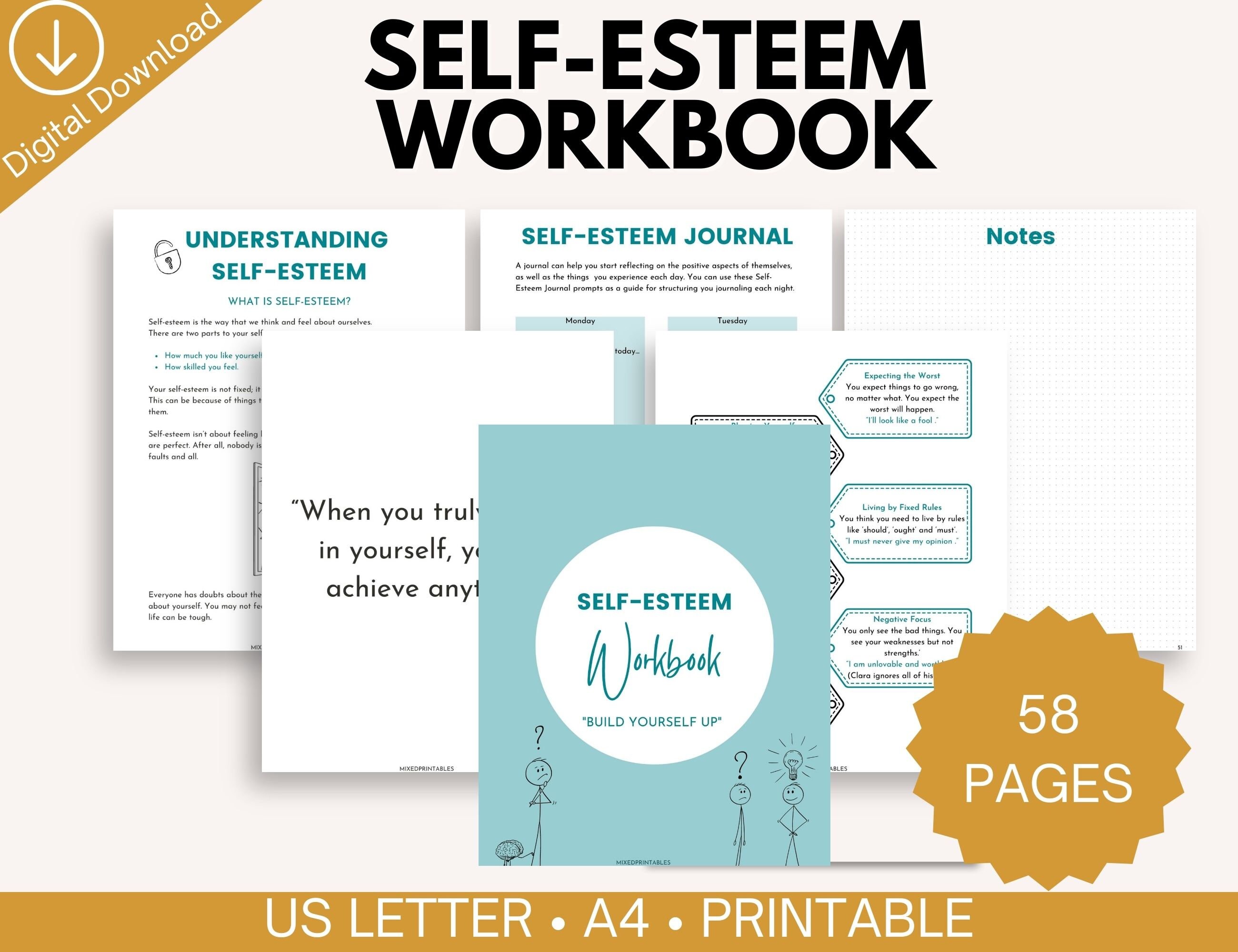 Self Confidence Planner, Self Esteem Workbook, Self-care Prompts,teen ... Self Confidence Planner, Self Esteem Workbook, Self-care Prompts,teen ...