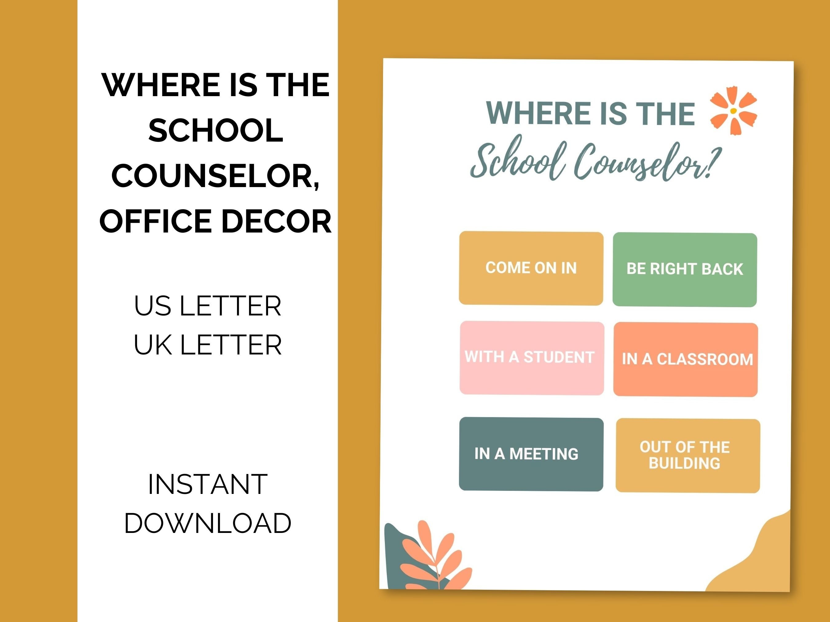 School Counselor Door Sign Where is the Counselor Counseling Office ...