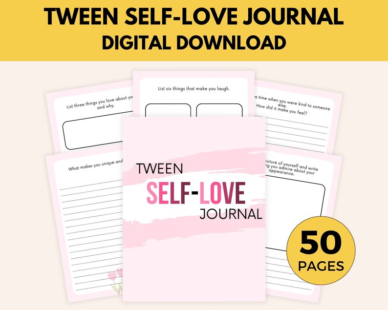 Well Being Tween Journal | Printable Self-care and Therapy Worksheets ...