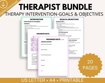 Therapy Goals and Objectives Bundle, Clinical Therapy Notes, Therapist ...