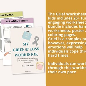 Grief Mental Health Worksheet, Healing Tool for Coping With Loss, Self ...