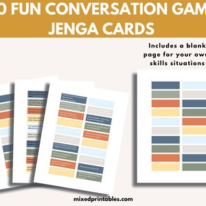 Jenga Conversation Starter Cards, Social Anxiety, Social Psychology ...