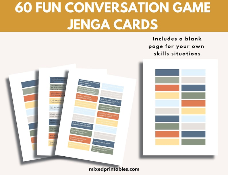 Jenga Conversation Starter Cards, Social Anxiety, Social Psychology ...