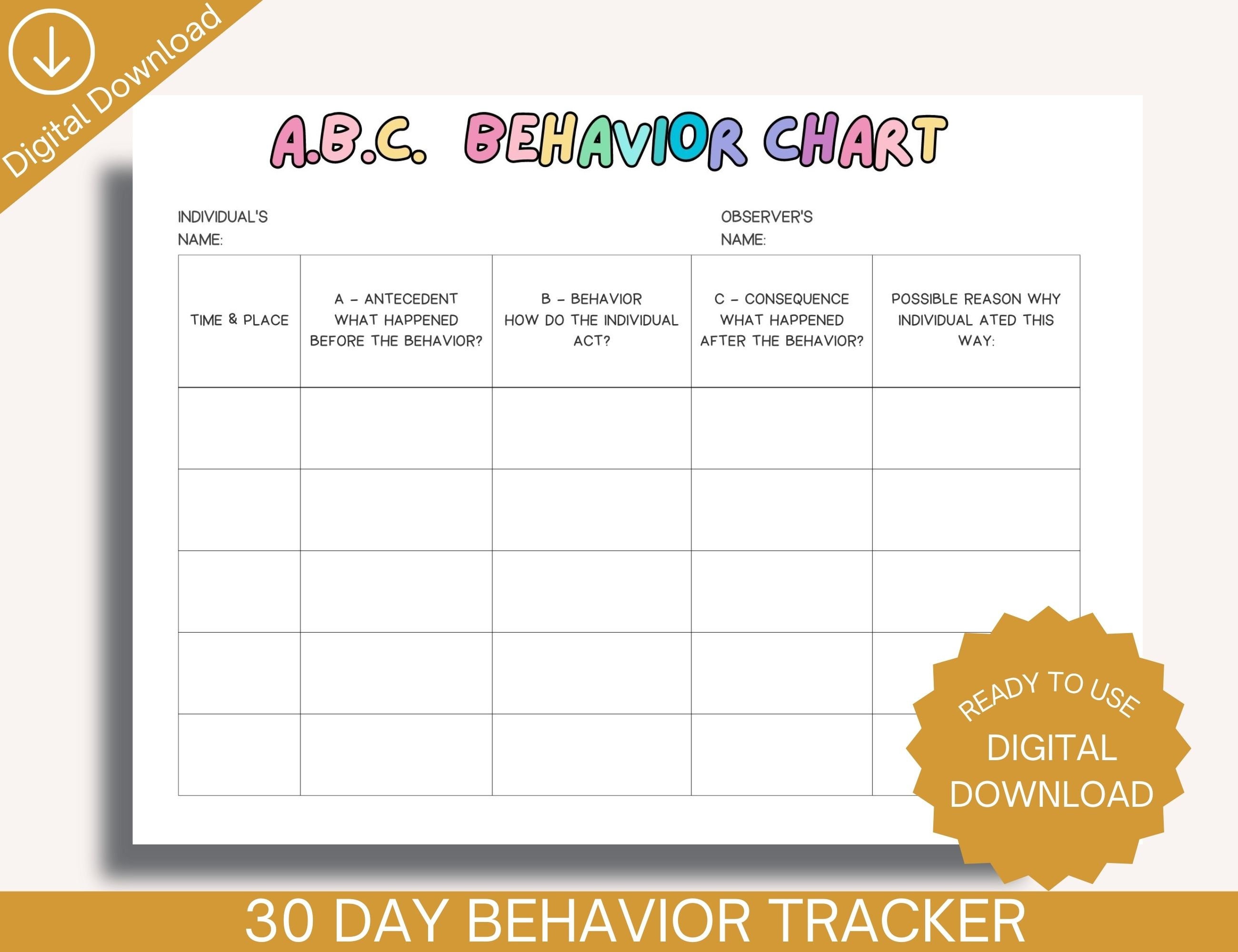 Kid Chore Chart & Behavior Tracker Bundle, Kids Checklist, Printable ...