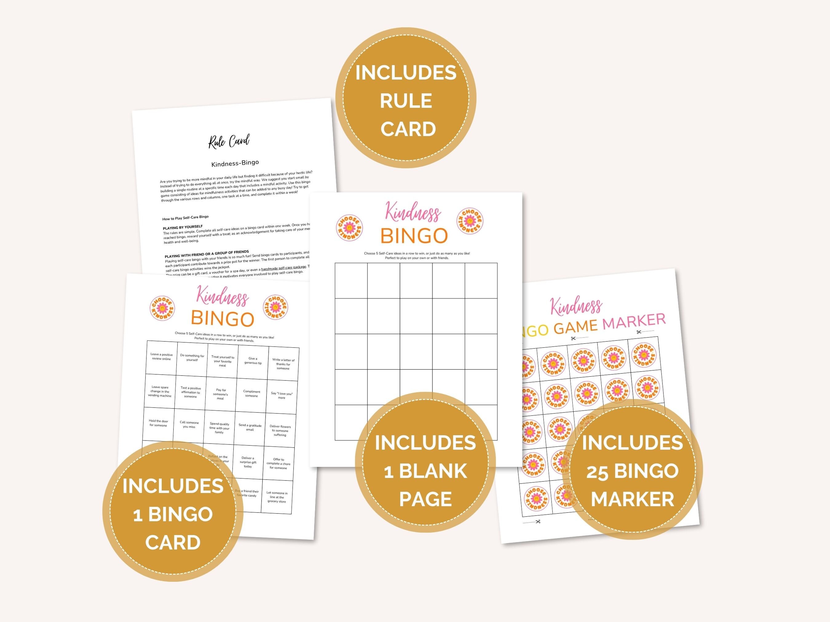 Kindness Bingo, Printable Acts of Kindness, Printable Game With Acts of ...