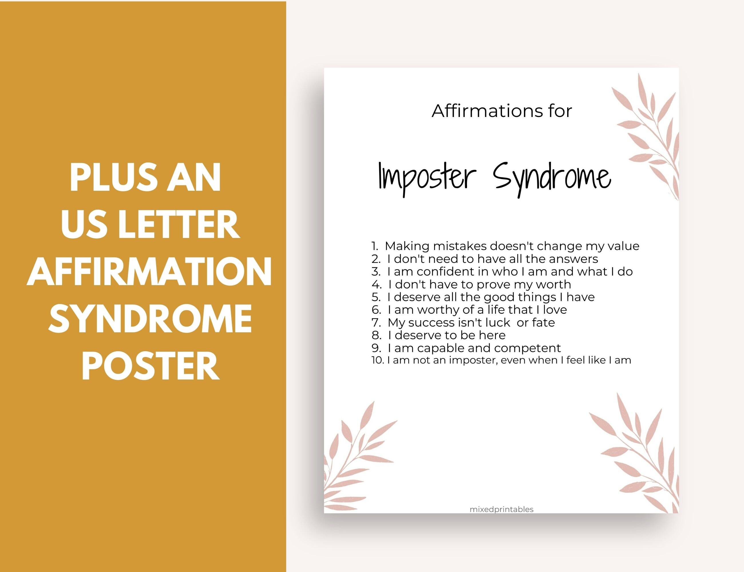 Imposter Syndrome Cycle Worksheets, Therapy Office Decor, Therapy ...