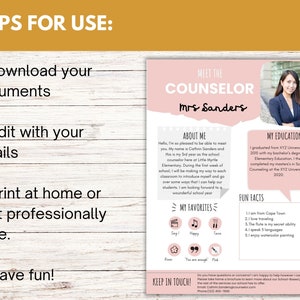 Editable Meet the Counselor Canva Template Instant Download, Meet the ...