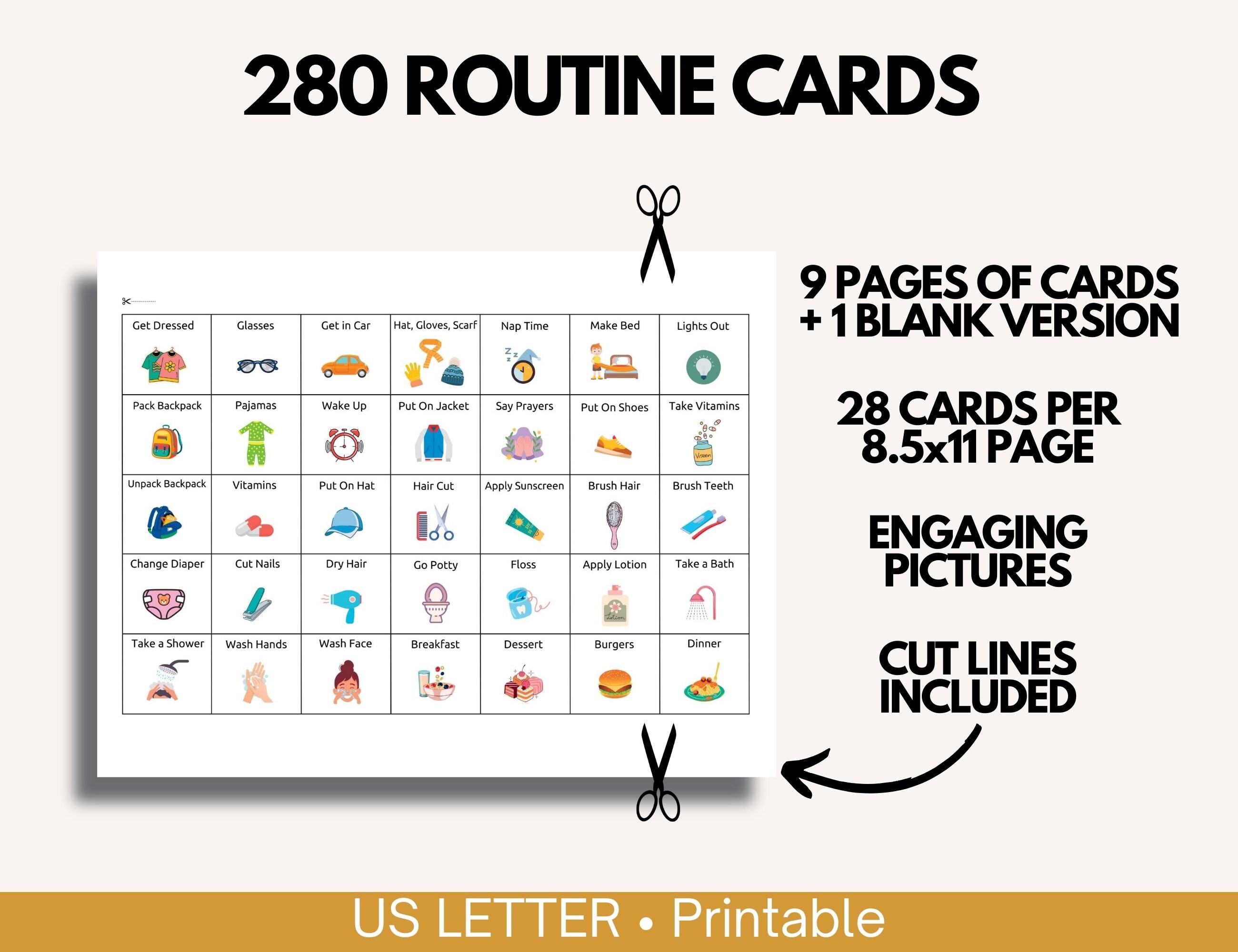 Printable Daily Routine Cards for Kids Toddler Visual Schedule and ...