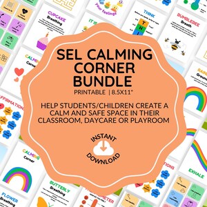 SEL Calming Corner Bundle | Printable Affirmation Cards, Calming Corner ...