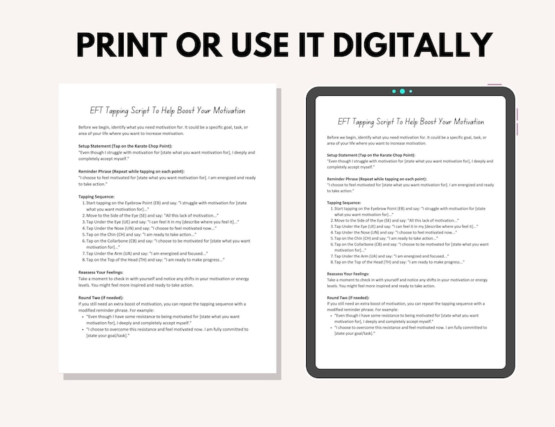 EFT Tapping Script, EFT Guide to Release From Limiting Beliefs, Alternative Therapy for Self ...