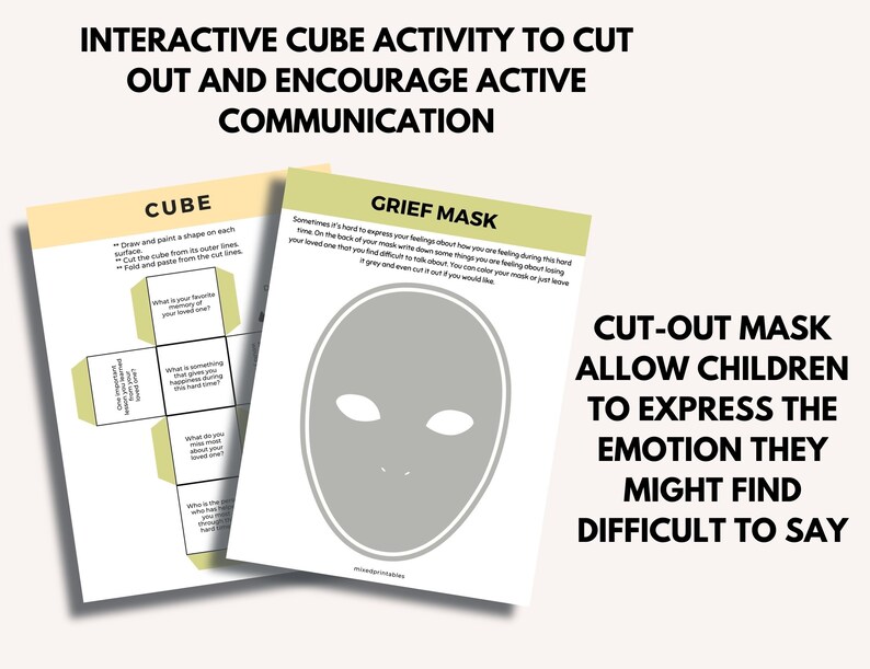 Grief Mental Health Worksheet, Healing Tool for Coping With Loss, Self ...