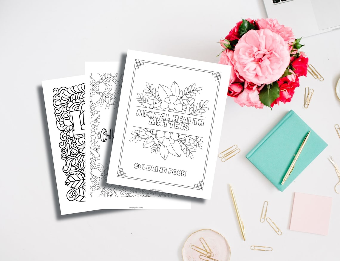 50 Adult Coloring Pages for Mental Health and Relaxation Printable ...