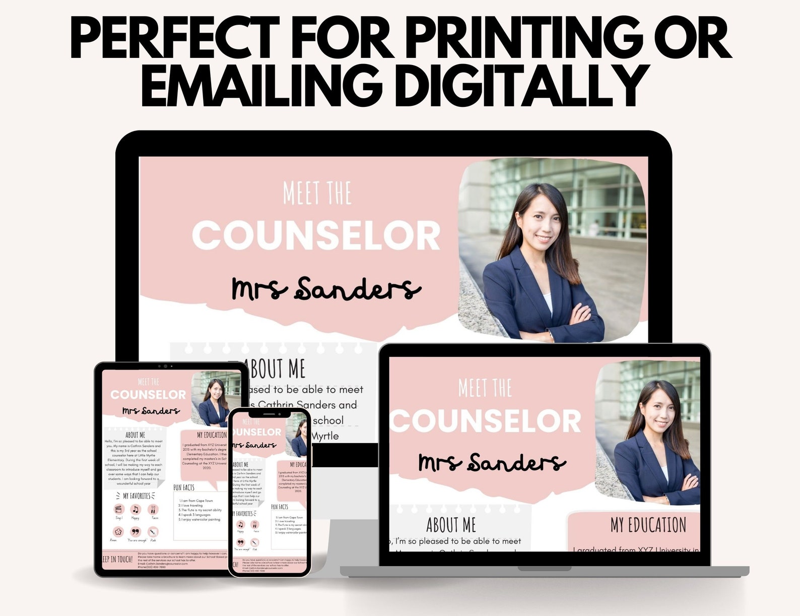 Editable Meet the Counselor Canva Template Instant Download, Meet the ...