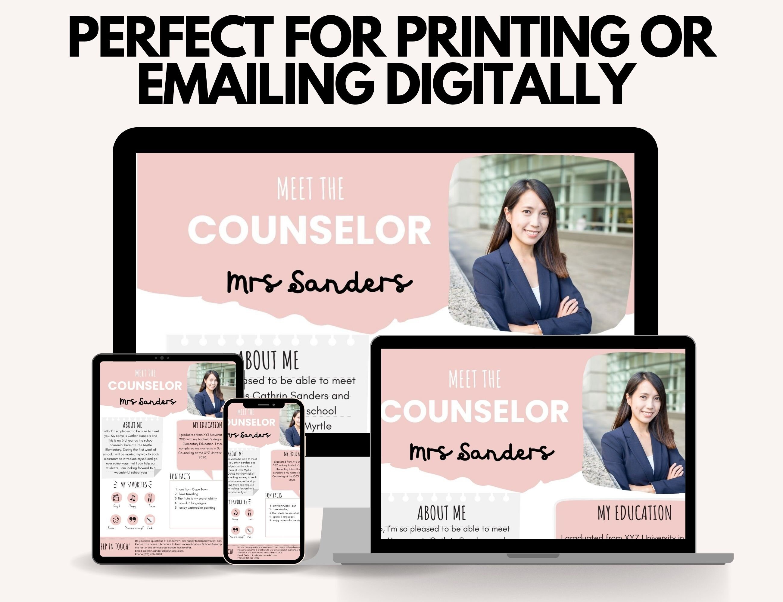 Editable Meet the Counselor Canva Template Instant Download, Meet the ...