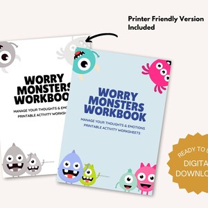 The Worry Monster Anxiety Workbook for Kids Printable Activities ...