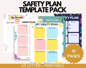 Safety Plan Template Pack Kids Youth, Digital Download, Crisis ...