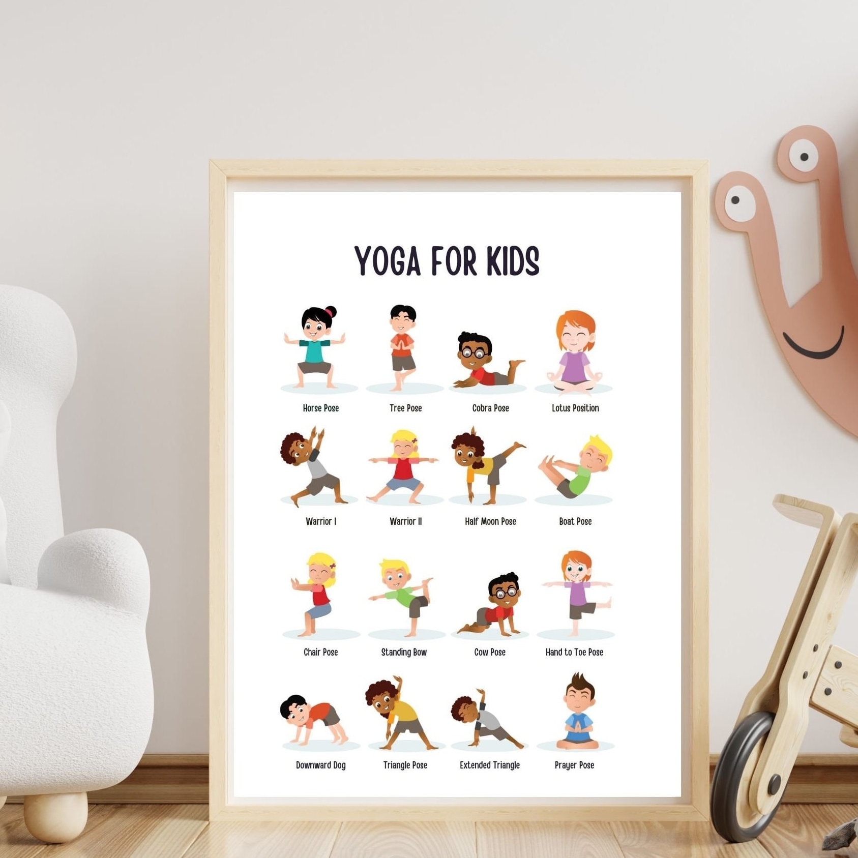 Yoga Poses Poster for Kids Printable Yoga Chart Fun & Engaging Visual ...