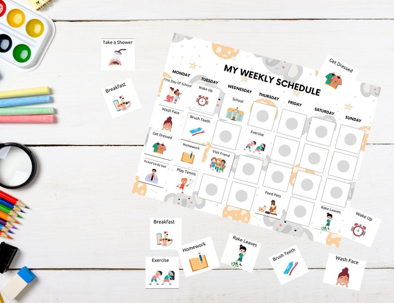Printable Daily Routine Cards for Kids Toddler Visual Schedule and ...