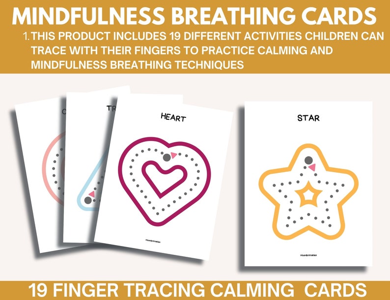 Printable Montessori Finger Tracing Cards for Kids |mindfulness ...