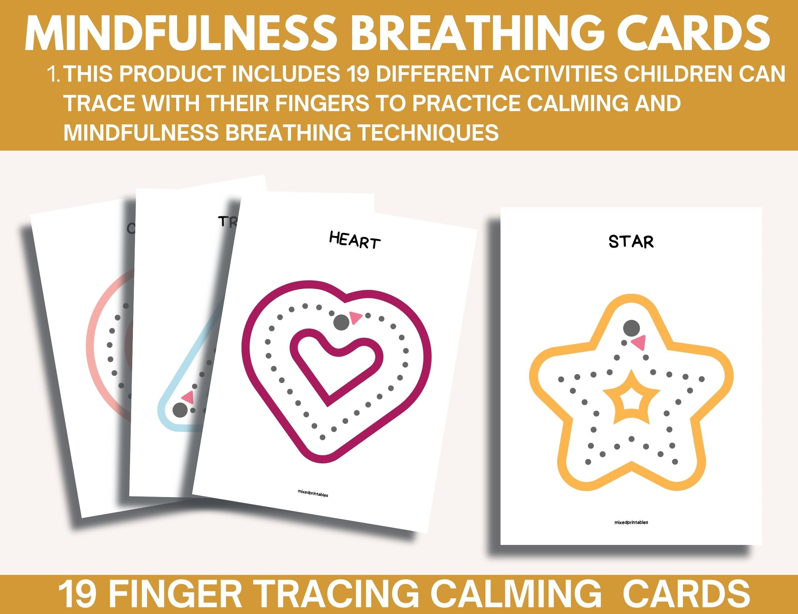 Finger-tracing Mindfulness Breathing Cards for Kids Calming - Etsy