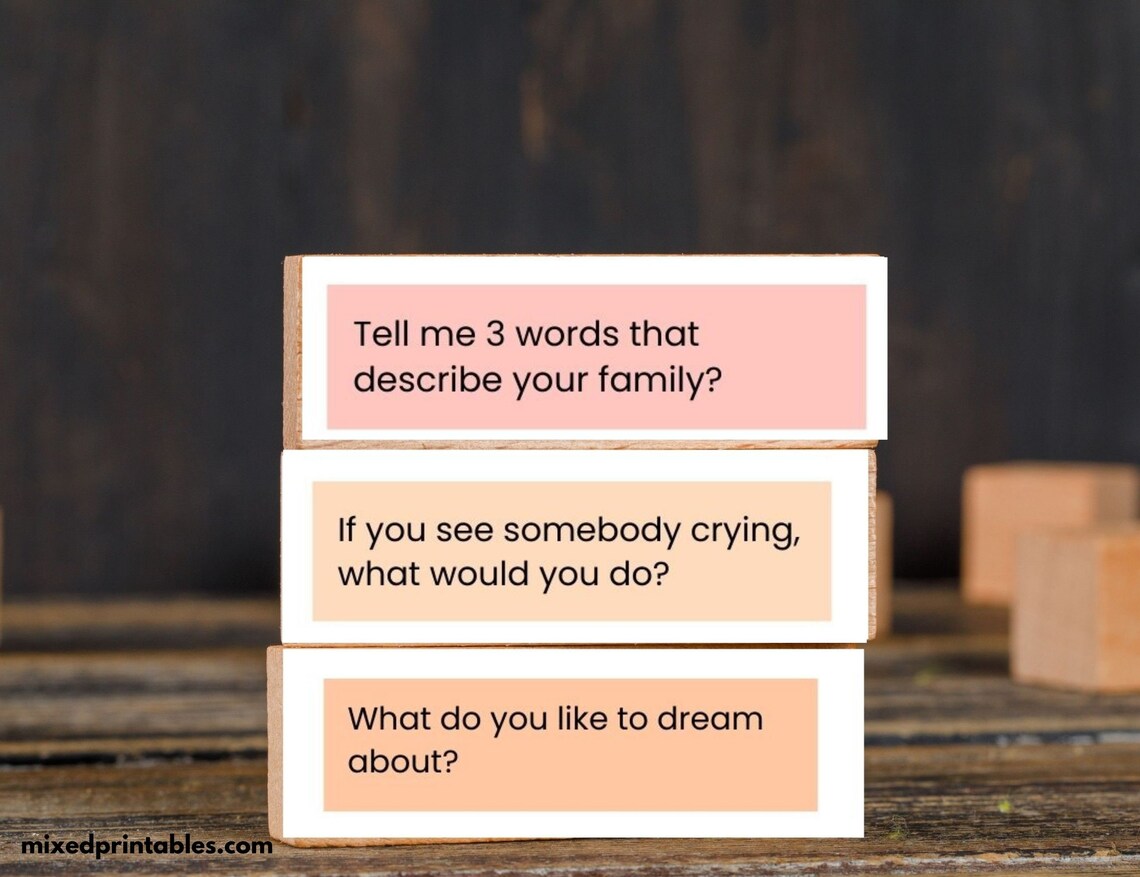 Jenga Conversation Starter Cards: 60 Printable Icebreaker Questions ...